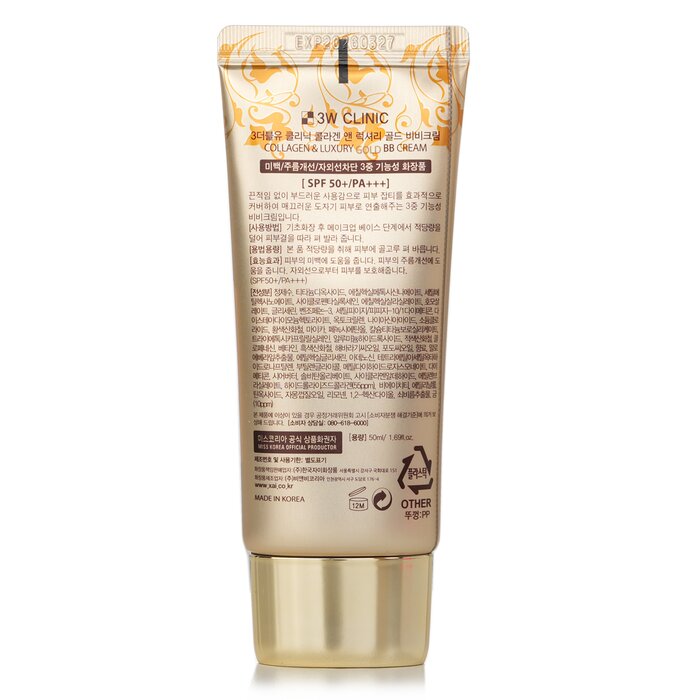 3W Clinic Collagen & Luxury Gold BB Cream SPF50+/PA+++ 50ml/1.69oz ...