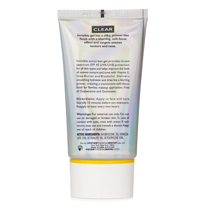Peter Thomas Roth Max Clear Invisible Priming Sunscreen SPF 45 50ml/1 ...