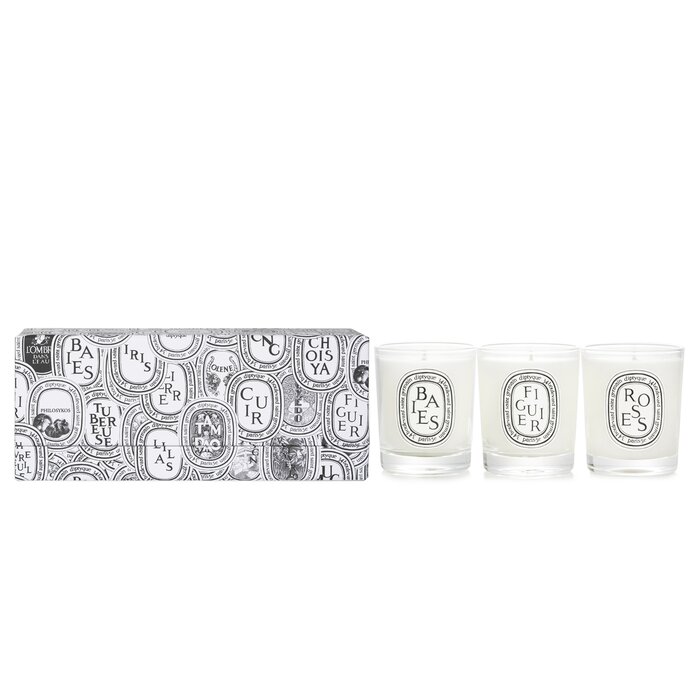 Diptyque Scented Mini Candle Discovery Set: Baies, Figuier, Roses 70g ...