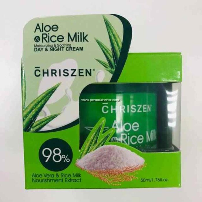 Chriszen - 98% Aloe Vera & Rice Milk Day & Night Cream 50gm 50g ...