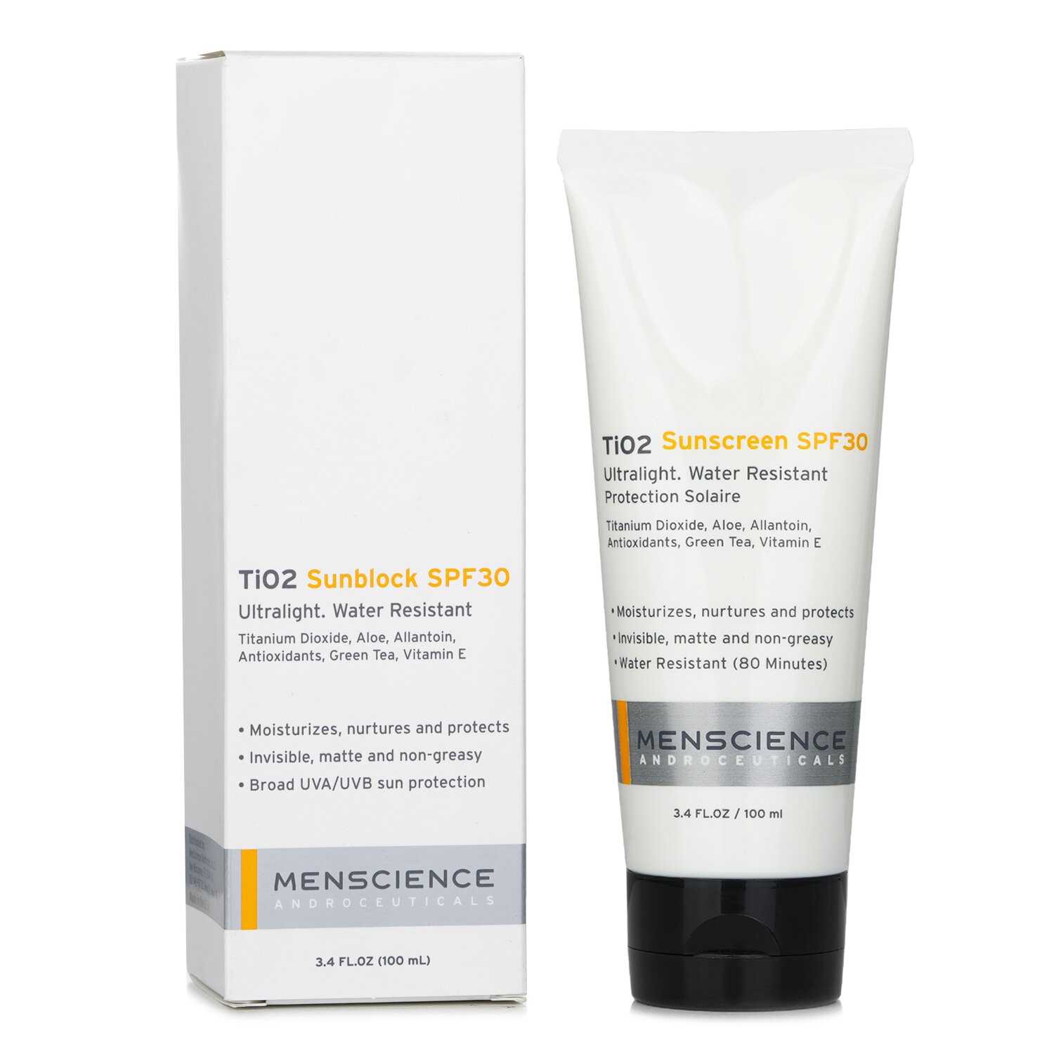 Menscience TiO2 Sun Block SPF 30 vedenpitävä 100ml/3.4oz | Strawberrynet FI
