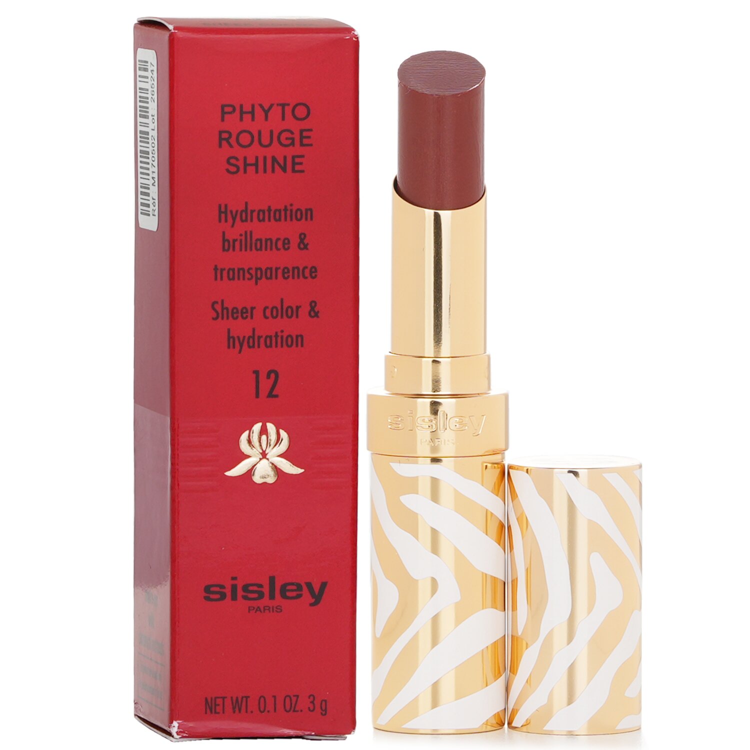Sisley Phyto Rouge Shine Hydrating Glossy Lipstick, 12 Sheer Cocoa 3g/0 ...
