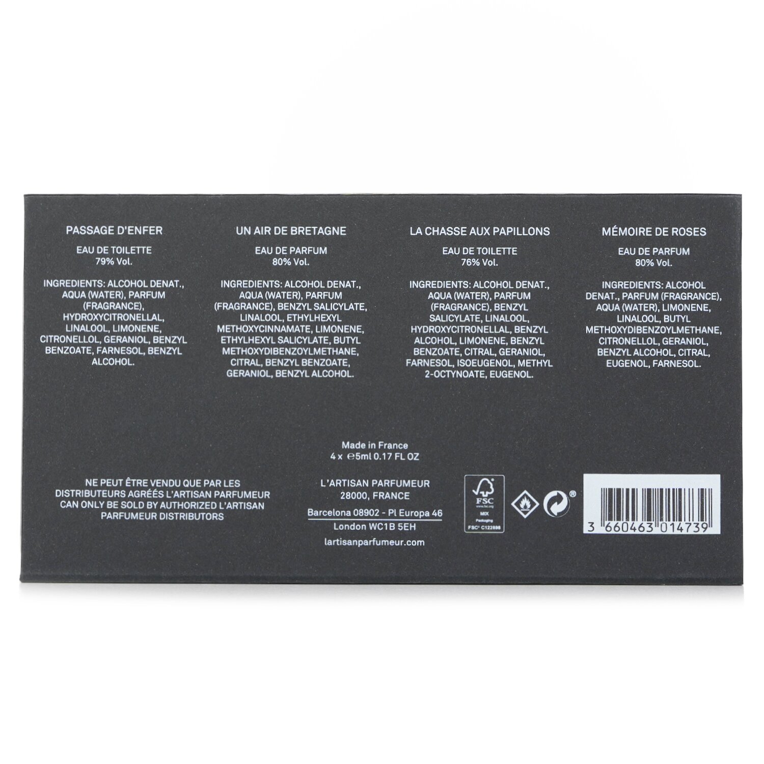 L'Artisan Parfumeur Iconique Coffret 5ml x4pcs | Strawberrynet OTH