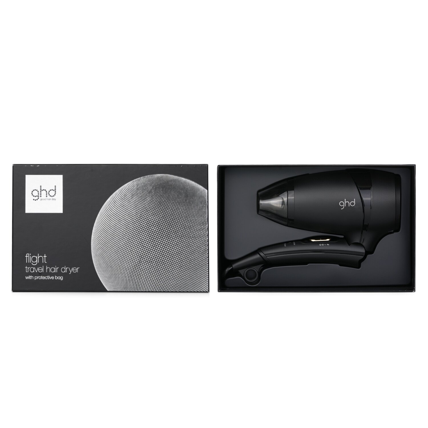 GHD Flight Travel Hair Dryer Black 1pc Strawberrynet