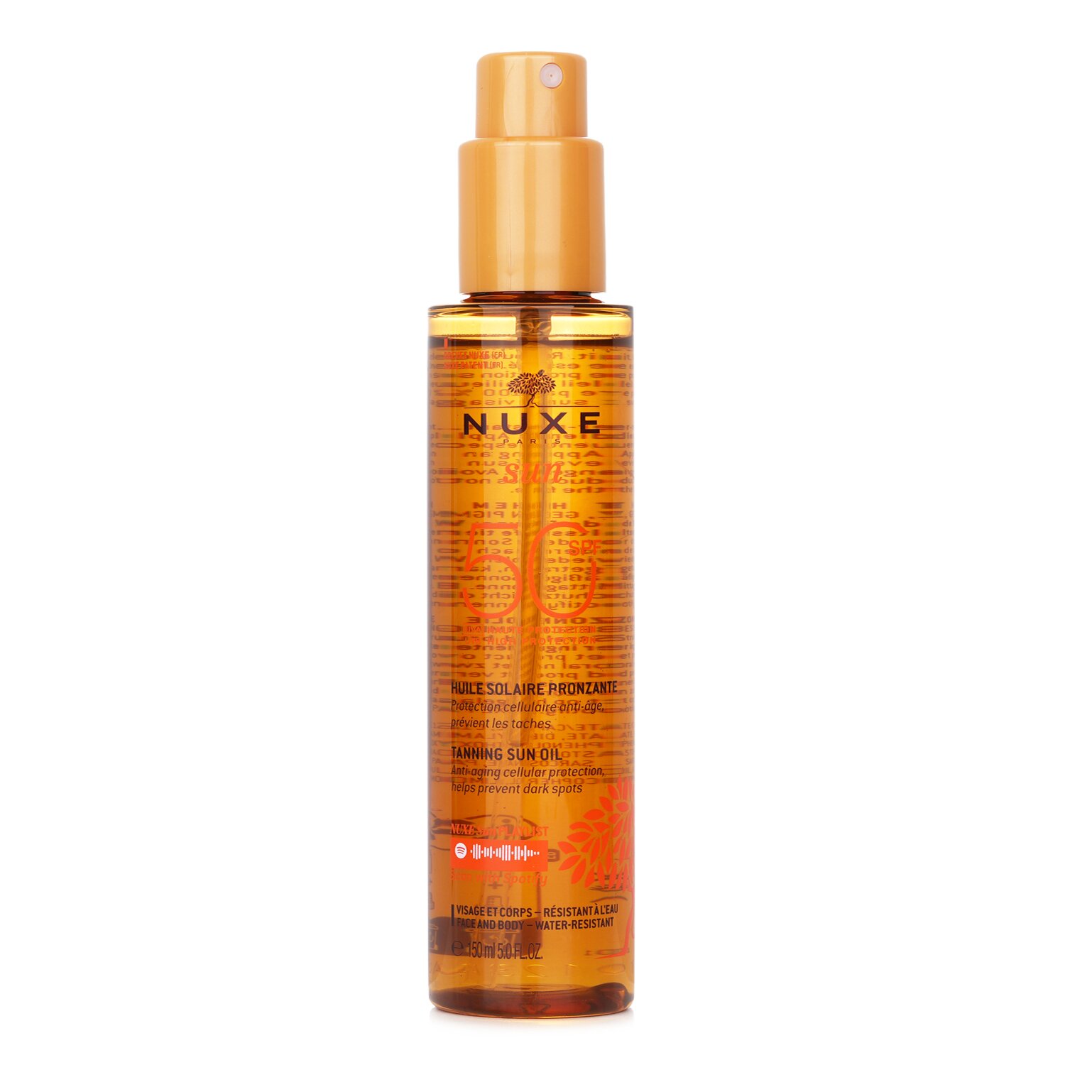 Nuxe Sun Tanning Sun Oil High Protection SPF50 (For Face & Body) 150ml ...